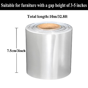 Sopicoz 32.8 Feet Clear Under Couch Blocker, 3 inch high PVC for Furniture Bed Sofa Sectional Cabinet Blocker Gap Bumper Stop Toys Going Under Sofa