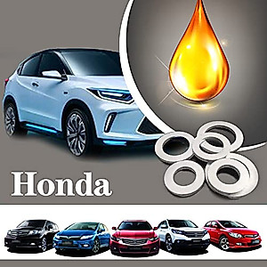 cueclue 12PCS Oil Drain Port Sealing Gasket Washer, Aluminum Engine Oil Drain Plug Sealing Gasket, 14mm Replacement for Honda/Acura, OEM 94109-14000, Fits Most Popular Models 1973-2022 (Silver)