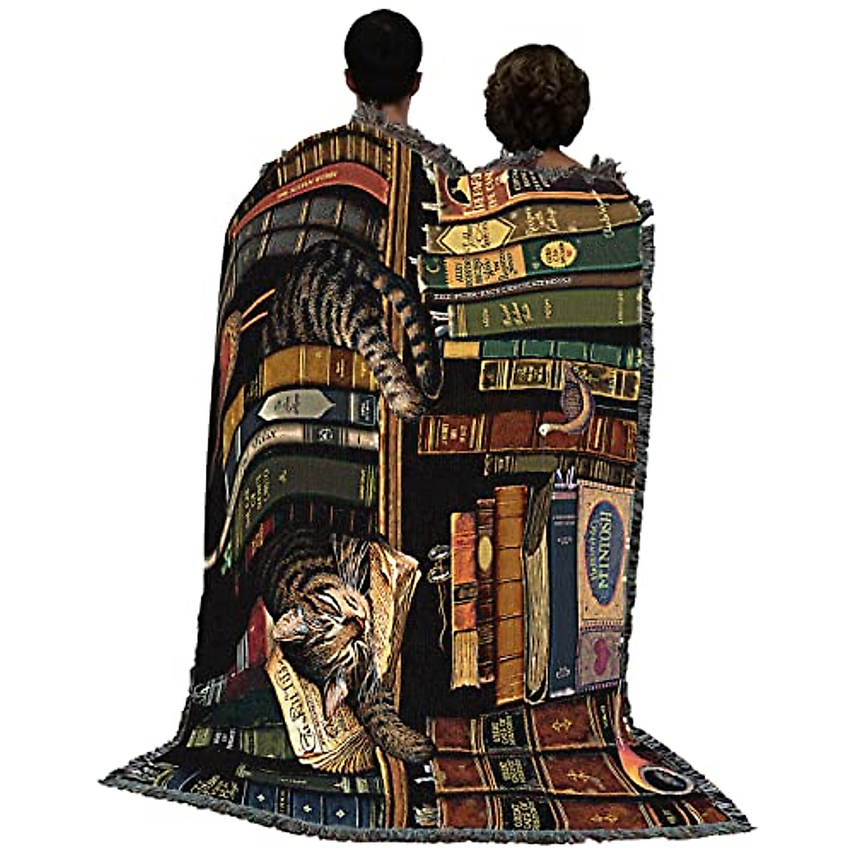 Pure Country Weavers Max in The Stacks Blanket by Charles Wysocki - Gift for Cat Lovers - Tapestry Throw Woven from Cotton - Made in The USA (72x54)