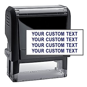 Custom Address Stamp - 4 Line Address Stamp - 5 Font Options - Self-Inking Address Stamp (4 Line Stamp) Up to 4 Lines of Custom Text | Multiple Ink Color Options
