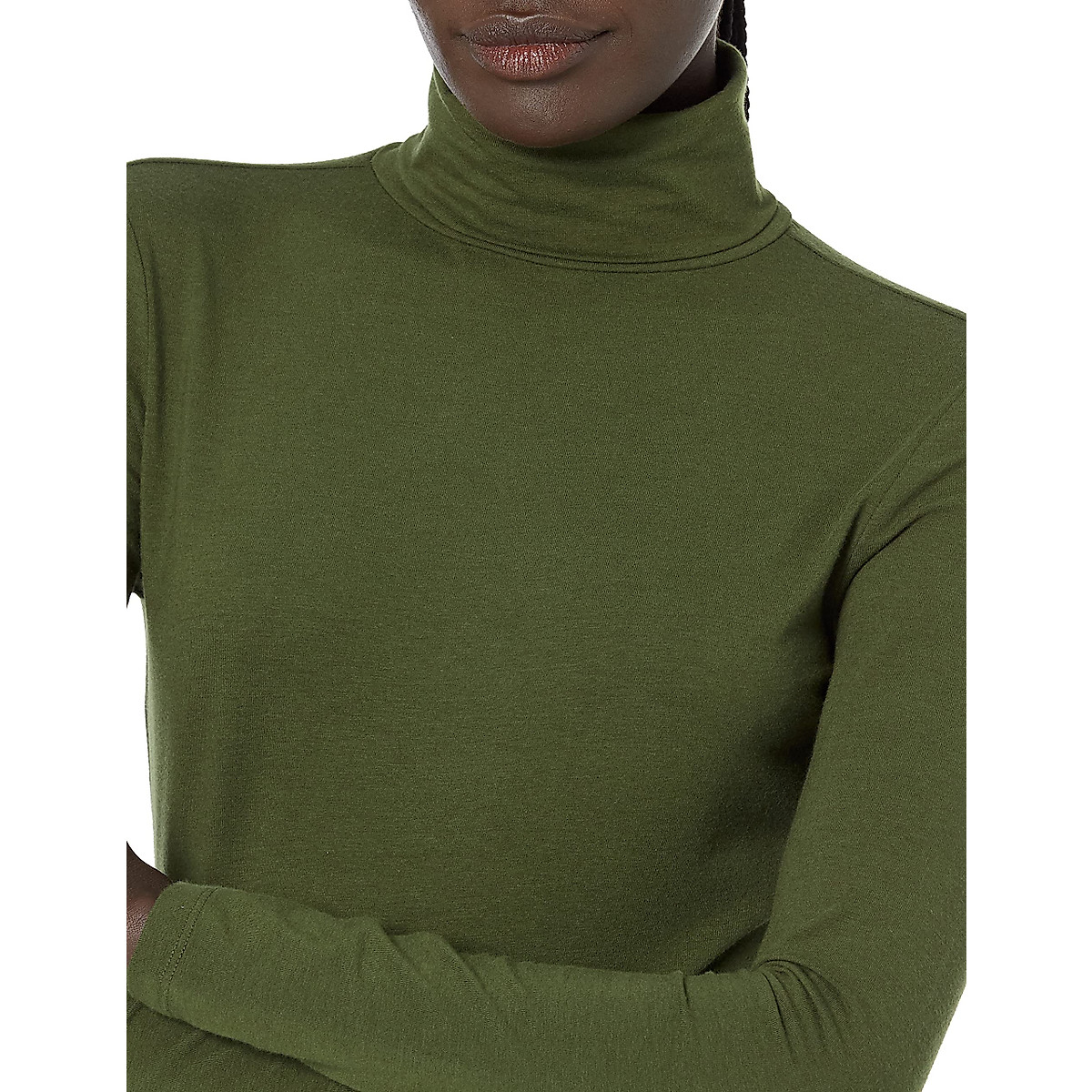 Amazon Essentials Women's Long-Sleeve Turtleneck (Available in Plus Size), Dark Olive, Medium
