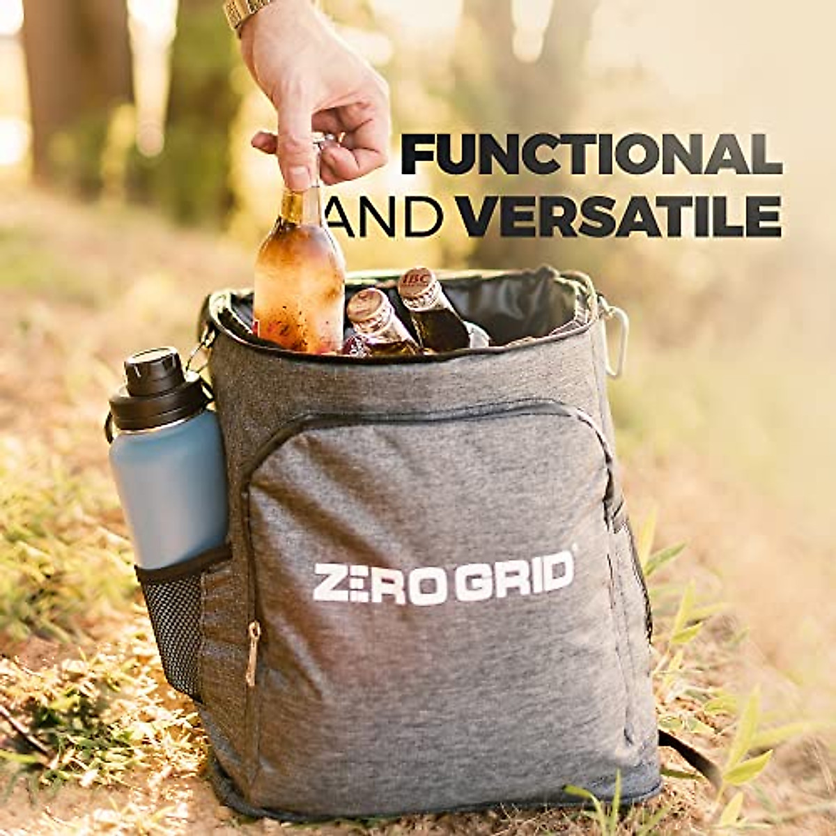 Backpack Cooler Insulated Leak Proof Bag 32 Cans for The Beach, Hiking, Picnic, Ice Down and Keep Food and Drink Cool for The Day, Cooler Bookbag Men and Women, Large and Small Compartment Storage