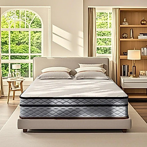 12 Inch Queen size Mattresses , New Memory Foam Hybrid Queen Mattress in a Box, Individual Pocket Spring Breathable Comfortable for Sleep Supportive and Pressure Relief, Medium Firm Mattresses (Queen)