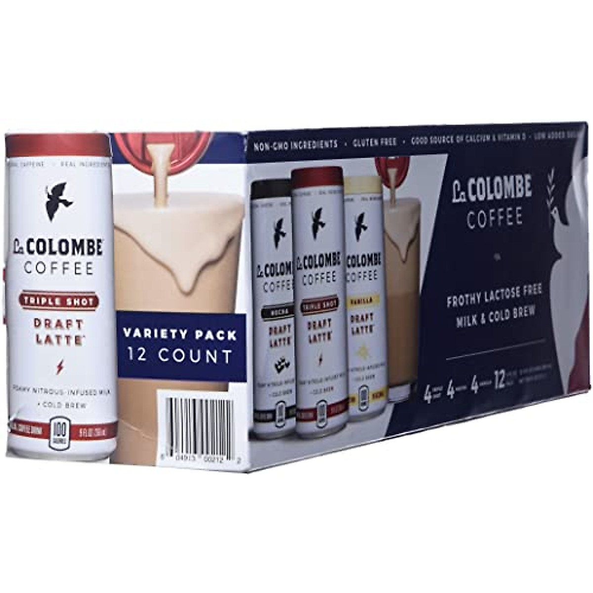 La Colombe Draft Latte Cold-Pressed Espresso Variety 9 oz Can (Mocha/Triple Shot/Vanilla, 12-pack)