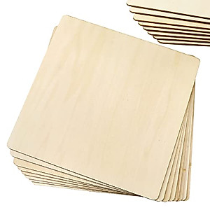 FSWCCK Pack of 8 PCS 12 x 12 Inch Craft Wood, Plywood Board Basswood Sheets, Perfect for DIY Projects, Drawing, Painting, Laser, Wood Burning, Wood Engraving and Laser Projects