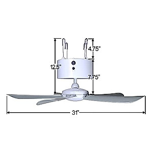 Canopy Breeze Canopy Fan Portable, Rechargeable Ceiling Fan for Canopies, Gazebos, Pergolas + more! 6-Hour Run Time, 31” Diameter Blades, Easy Install w/out Tools, Remote Control, Travel Case included