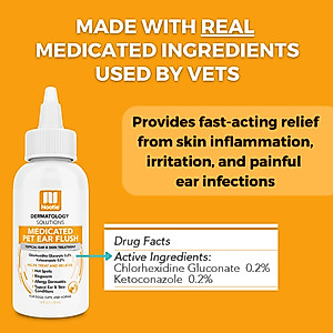Nootie Dermatology Solutions- Ear Flush for Dogs & Cats, 4 oz