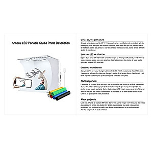 Photo Studio Light Box,Photo Shooting Tent kit,Portable Folding Home Photography Light Tent kit with White/Warm/Soft Lighting + 6 Color Backgrounds for Jewellery,Accessories,Toys and Small Items