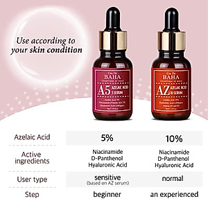 Azelaic Acid 5% Facial Serum with Niacinamide - Fast Rosacea Skin Care Product + Reduce Cystic Acne Scar + Redness Relief Face + Pimple Pigmentation Blackhead, 1 Fl Oz (30ml) (5% Azelaic Acid)