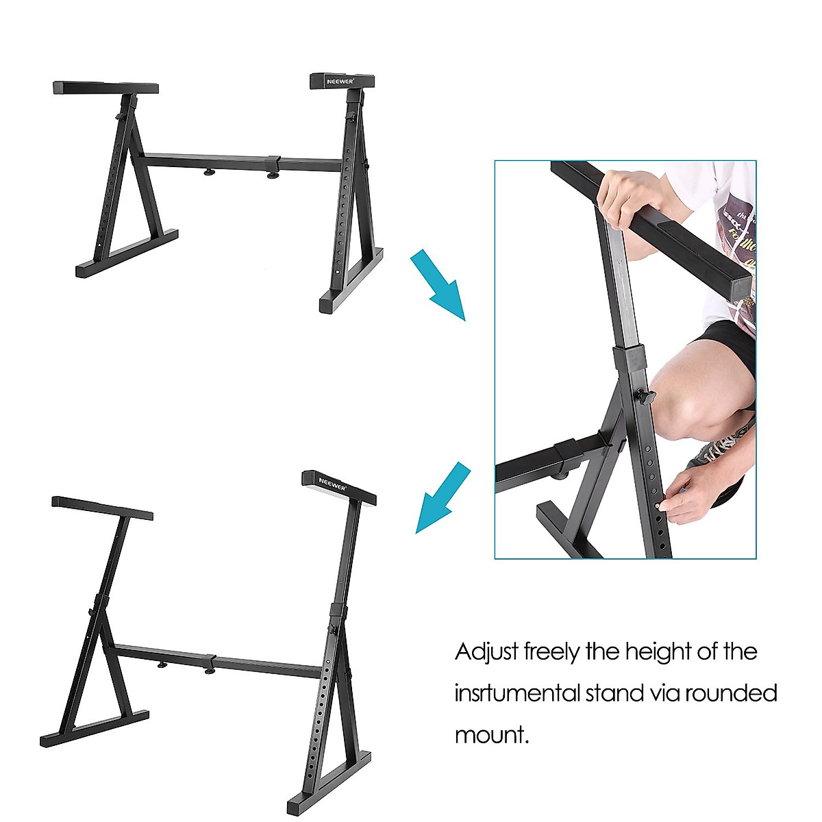 Neewer Z-Style Keyboard Stand - Heavy Duty Steel Construction with Solid Locking System, Support Stand for Piano Keyboard Instrument
