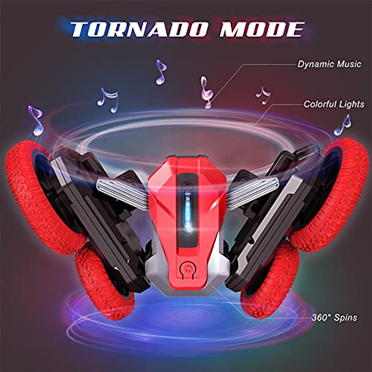 Wsiyen RC Cars Remote Control Car, Toys for 6 7 8 9-14 Year Old Boys Double Sided 360°Rotating Stunt Car, 4WD,All Terrain Tires, LEDs, Toy Cars with Rechargeable Battery,Birthday Gifts for Kids