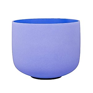 Blue Colored Frosted G Note Throat Chakra Quartz Crystal Singing Bowl 10 inch mallet and o-ring included