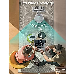 Mayeecare Foldaway Stand Fan, Adjustable Desk Fan Table Fan, Rechargeable Fan Ultra Lightweight Portable Fan with 3 Speed & 3 Brighness for Outdoor Camping Travel, Home, Office, Kitchen