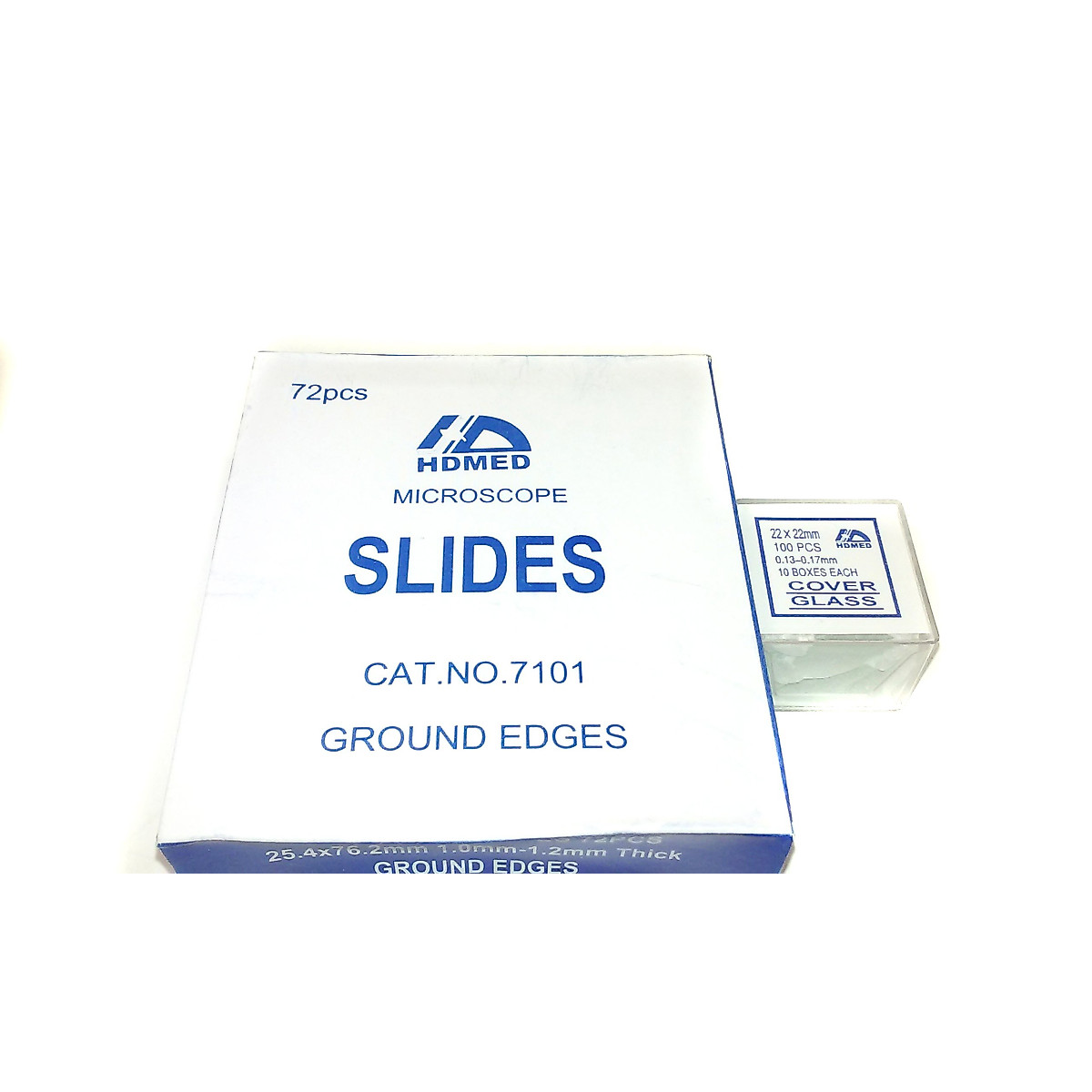 CB 7101S1 72-Pieces Blank Microscope Slides & 100-Pieces Square Cover Glass