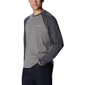 Columbia Men's Thistletown Hills Raglan Tee, City Grey Heather/Shark Heather, Medium