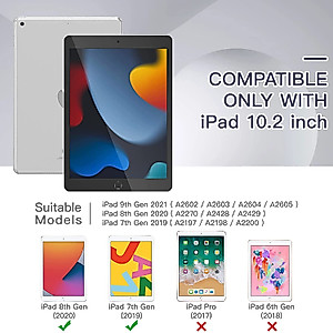 TSQ Case for iPad Case 9th/8th/7th Generation with Screen Protector for Kids | Military Grade Shockproof Protective with Stand Hand Shoulder Strap Cover for iPad 9th 8th 7th Gen 10.2 Inch| Black
