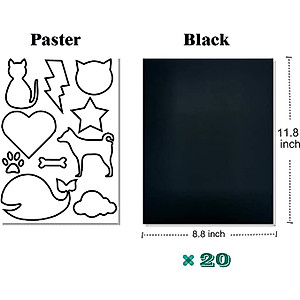 20 Pcs Self Adhesive Velvet Flocking Liner Sheets,Self Adhesive Flocked Fabric for Jewelry Box, Self Adhesive Velvet Liner(Black)