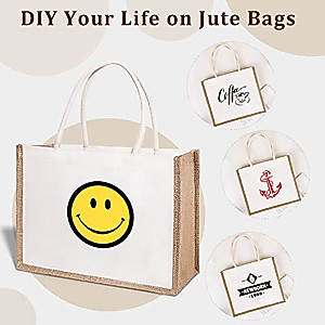 Lebenikon Jute Bag 6 Pack Burlap Tote Bags with Handles Large Jute Tote Bag In Bulk Jute Bags Full Gusset for Women for Bridesmaid Gifts for Wedding Gift Travel DIY Beach Shopping Mothers Day Bag