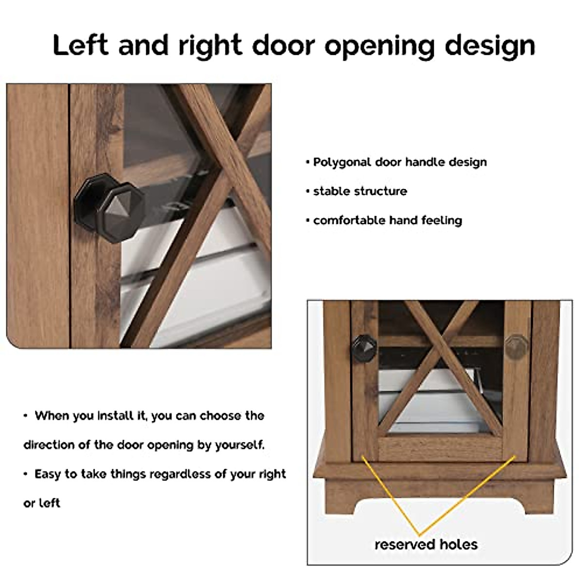 NBBOTBOT End Table with Charging Station, Side Table with USB Ports and Outlets, Nightstand with Adjustable Shelves, Narrow Side Table with Storage Cabinet for Living Room, Bedroom, Brown