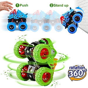 LODBY Dinosaur Toys for 2 3 4 5 Year Old Boys , Pull Back Vehicles Toys Monster Truck for Toddler Boys Age 2-4-6, Dino Cars for Kids 3-5 Year Old Christmas Birthday Gifts