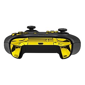 eXtremeRate LB RB LT RT Bumpers Triggers D-Pad ABXY Start Back Sync Buttons, Chrome Gold Full Set Buttons Repair Kits with Tools for Xbox One S & Xbox One X Controller (Model 1708)