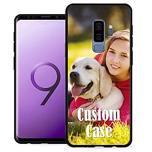 Personalized-Custom Phone Case for Samsung Galaxy S9 Plus with Picture Photo Text Name - Customized S9Plus Cellphone/Smartphone/Mobilephone Soft Thin Cover (Black) 6.2 Inch