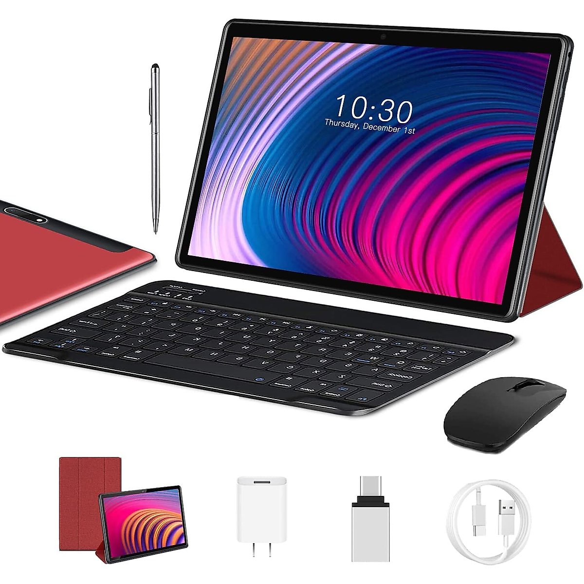 AOYODKG Android Tablet 10 Inch, Tablet with Keyboard Android 11 Tablets with 64GB and128GB Expand, 2.4G+5G WiFi Gaming Tablet, Bluetooth, 6000mAh Battery, HD Tablets