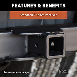 CURT 15927 Class 5 Weld-On Hitch, 2-Inch Receiver, Up to 16,000 lbs, 44-in Frames, 9" Drop , Black