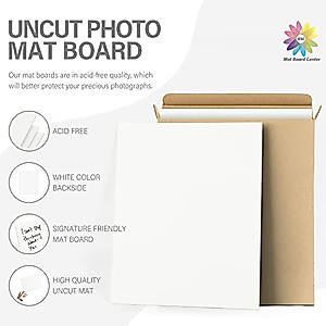 Mat Board Center, 8x10 Picture Backing Board, Uncut Photo Mat Board (Off White, 10 Pack)