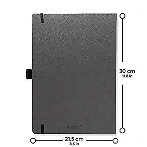 Dingbats - Wildlife Dotted Extra Large Notebook, Grey Elephant, A4 - Hardcover - Cream 100gsm Ink-Proof Paper - Includes Elastic Closure & Bookmark