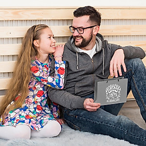 50th Birthday Gift Bags - Grey Paper with Rope Handles - Recycled Eco Friendly Gift Bag - Original Parts 1973 - Medium