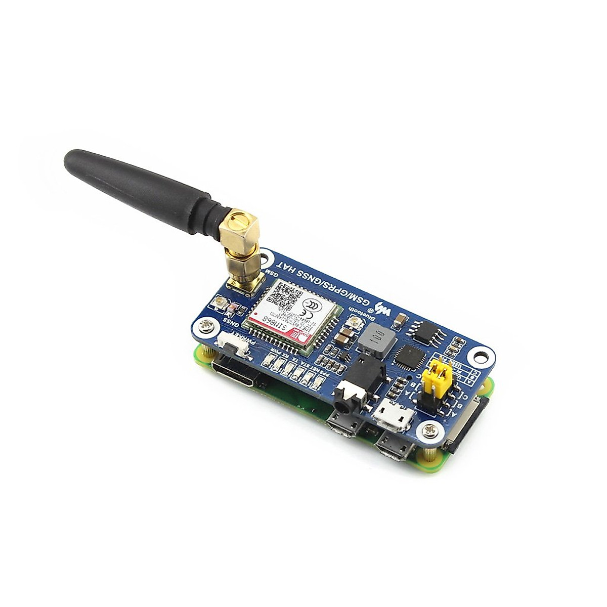 Waveshare GSM/GPRS/GNSS/Bluetooth HAT for Raspberry Pi 2B/3B/3B+/Zero/Zero W Based on SIM868 Support SMS Data Transfer ect.