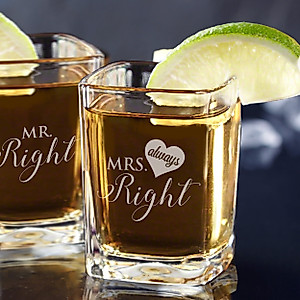 My Personal Memories Set of 2 Mr Right and Mrs Always Right Couples Shot Glass Set