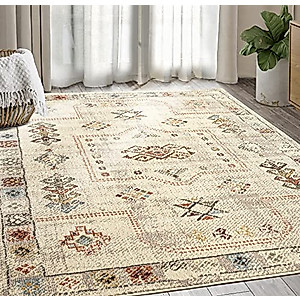Abani Sedona SED160A Southwestern Beige Mutlicolor Tribal Print Area Rug Beige 5'3" x 7'6"