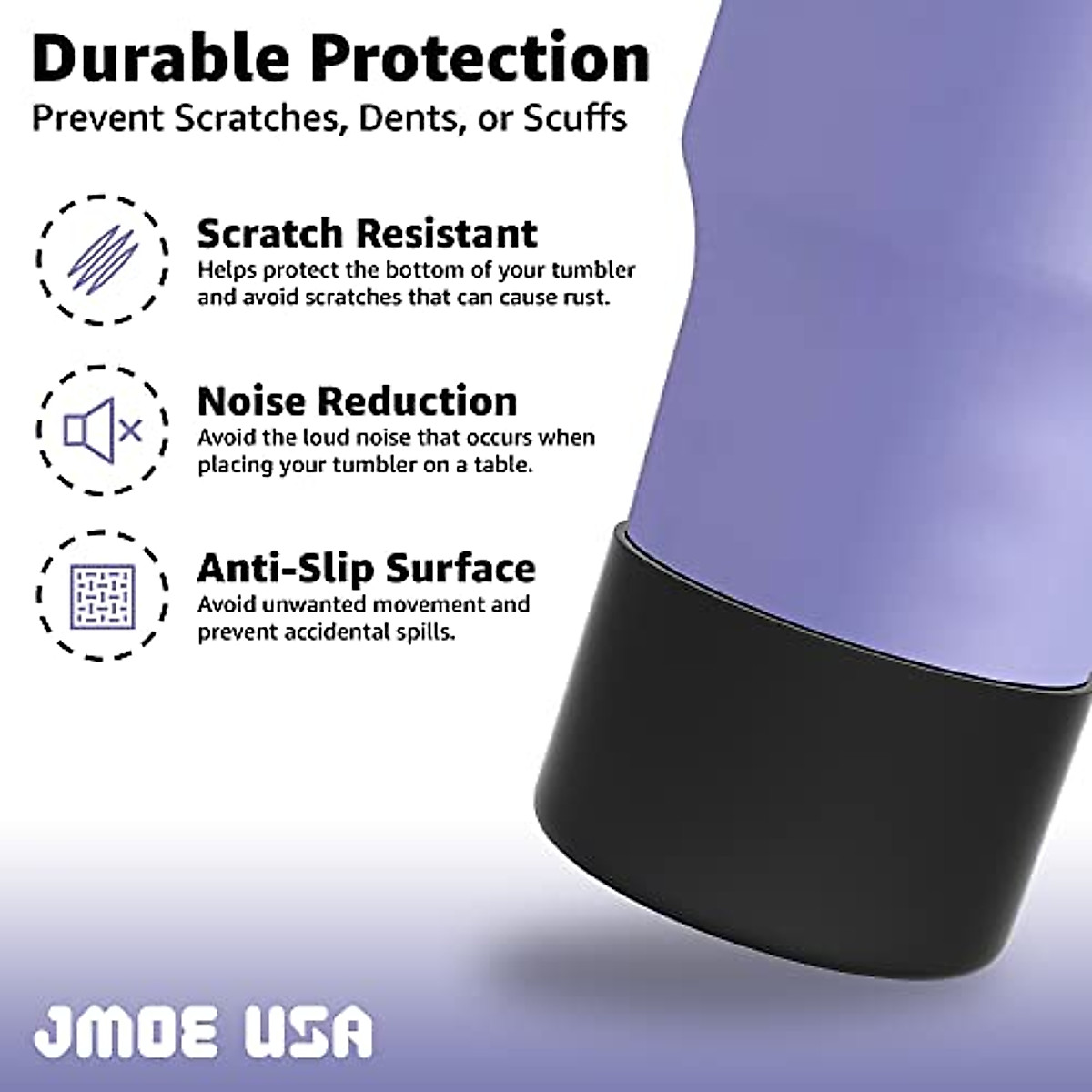 Jmoe USA Silicone Sleeve for Owala 40oz Tumbler | Fits Handle Tumbler Only | Anti-Slip Boot | Protects Against Dents & Scratches | Protector for Bottom of Cup | Made of Durable BPA Free Silicone