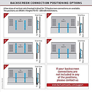 Barkan TV Wall Mount, 19 - 65 inch Fixed, Drywall No Stud No Drill Screen Bracket, Holds up to 71lbs, Auto Lock Patented, 5 Year Warranty , Fits LED OLED LCD, Including 6 ft 4K HDMI Cable Black