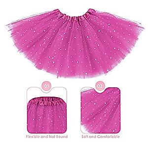 Girls Tutu Skirts Fluffy Ballet Dress Up for Toddler Kids 3 Layers Tulle Tutus Princess Dresses Sparkle Tutu (2T - 8T) Green