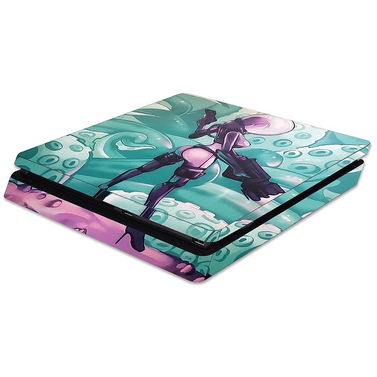 MightySkins Skin Compatible with Sony PS4 Slim Console - Tentacle Invasion | Protective, Durable, and Unique Vinyl Decal wrap Cover | Easy to Apply, Remove, and Change Styles | Made in The USA