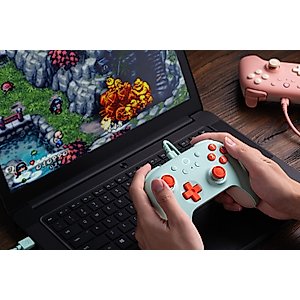 8Bitdo Ultimate 2C Wired Controller for Windows PC and Android, with 1000Hz Polling Rate, Hall Effect Joysticks and Hall Triggers, and Remappable L4/R4 Bumpers (Mint)