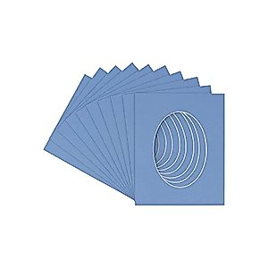 CountryArtHouse Brittany Blue Acid Free 9x12 Oval Picture Frame Mat with White Core Bevel Cut for 5.5x8.5 Pictures - Fits 9x12 Frame - Pack of 10 Matboards