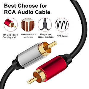 Yeung Qee XLR Male to 2RCA Male Y Splitter Patch Cable, 1 XLR Male 3 Pin to Dual RCA Male Plug Stereo Audio Cable Connector，for Microphone Mixing Console Amplifier。 (XLR Male to 2RCA,5ft/1.5m)
