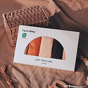 Baby Snap Bibs for Boys Girls,10 Pack Bandana Drool Bibs with Snap,Organic Cotton Snap Closure Bibs for Newborn