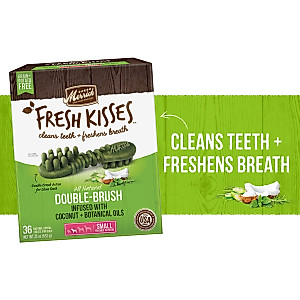 Merrick Fresh Kisses Natural Dental Chews Infused With Coconut And Botanical Oils For Small Dogs 15-25 Lbs - 9 ct. Bag