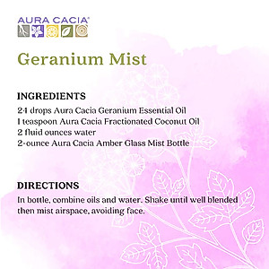 Aura Cacia 100% Pure Geranium Essential Oil | GC/MS Tested for Purity | 15 ml (0.5 fl. oz.) | Pelargonium graveolens