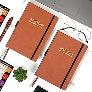 Planner 2023-2024 - Weekly & Monthly Planner 2023-2024 with Calendar Stickers, Jul 2023 - Jun 2024, 5.75" X 8.25", Academic Planner with Premium Thicker Paper, Pen Holder, Inner Pocket and 44 Notes Pages