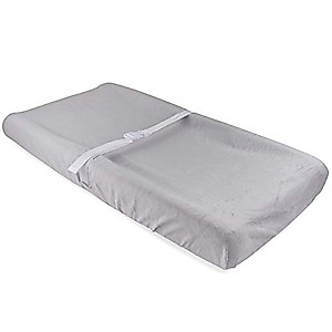 Ely's & Co. Patent Pending Waterproof Plush Change Pad Cover 100% Cotton Velvet | no Need for Changing Pad Liner (Grey)