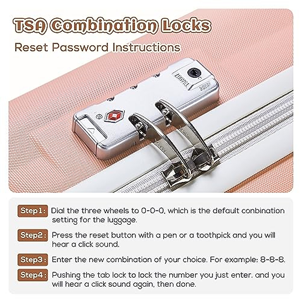 imiomo Carry On Luggage 20 Inch airline approved Hardside 3PCS Set Lightweight Rolling Travel Luggagewith TSA Lock， Suitcase with Spinner Wheels (PINK+beige, Carry-On 20-Inch)