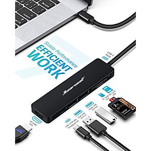 Hiearcool 7IN1 USB C Adapter, USB C Hub-(Grey and Black)