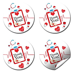 Nursing School Graduation Nurse Appreciation Themed Sticker Labels, 40 2" Party Circle Stickers by AmandaCreation, Great for Party Favors, Envelope Seals & Goodie Bags