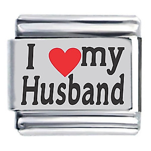 I Heart My Husband Red Heart Laser Italian Charm